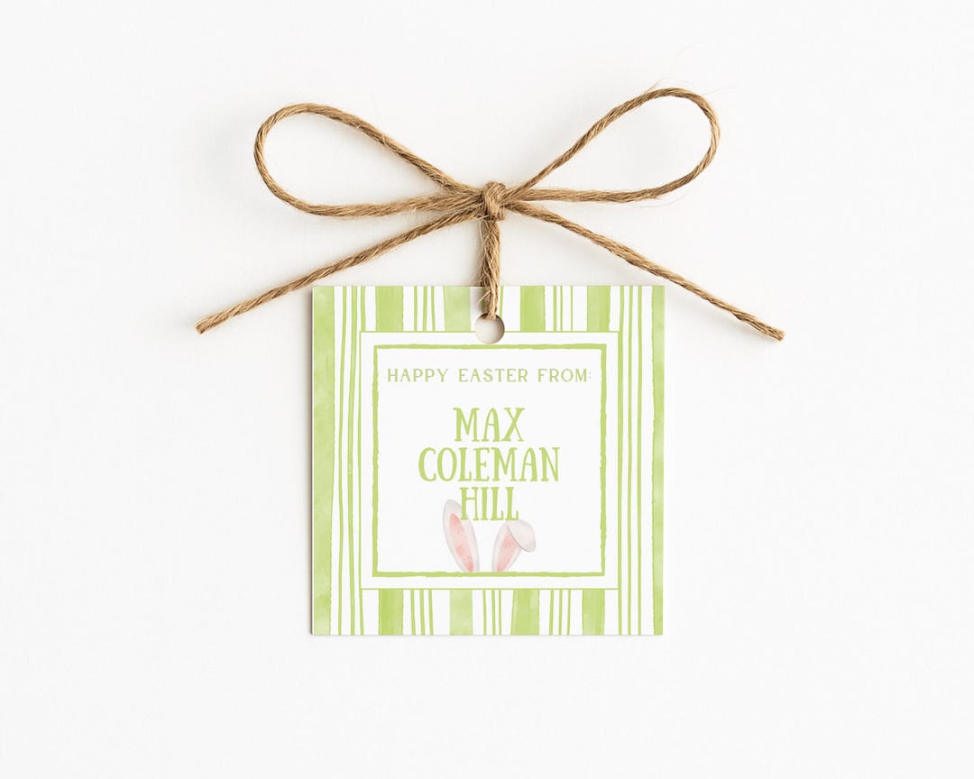 Printable Easter Gift Tag for Kids, Classroom Party Treat Tag, Preppy ...