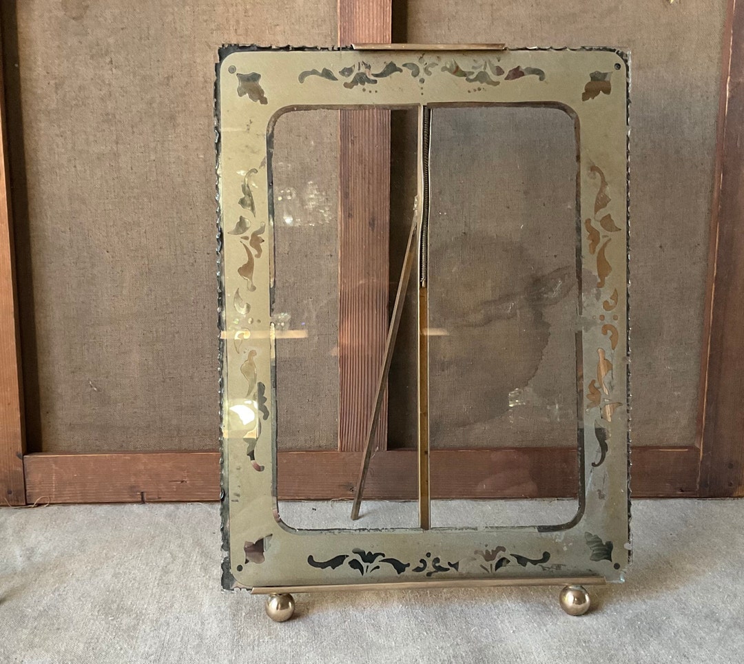 French Vintage Large Frame for Photo in Brass, Late 19th, Handmade, - Etsy