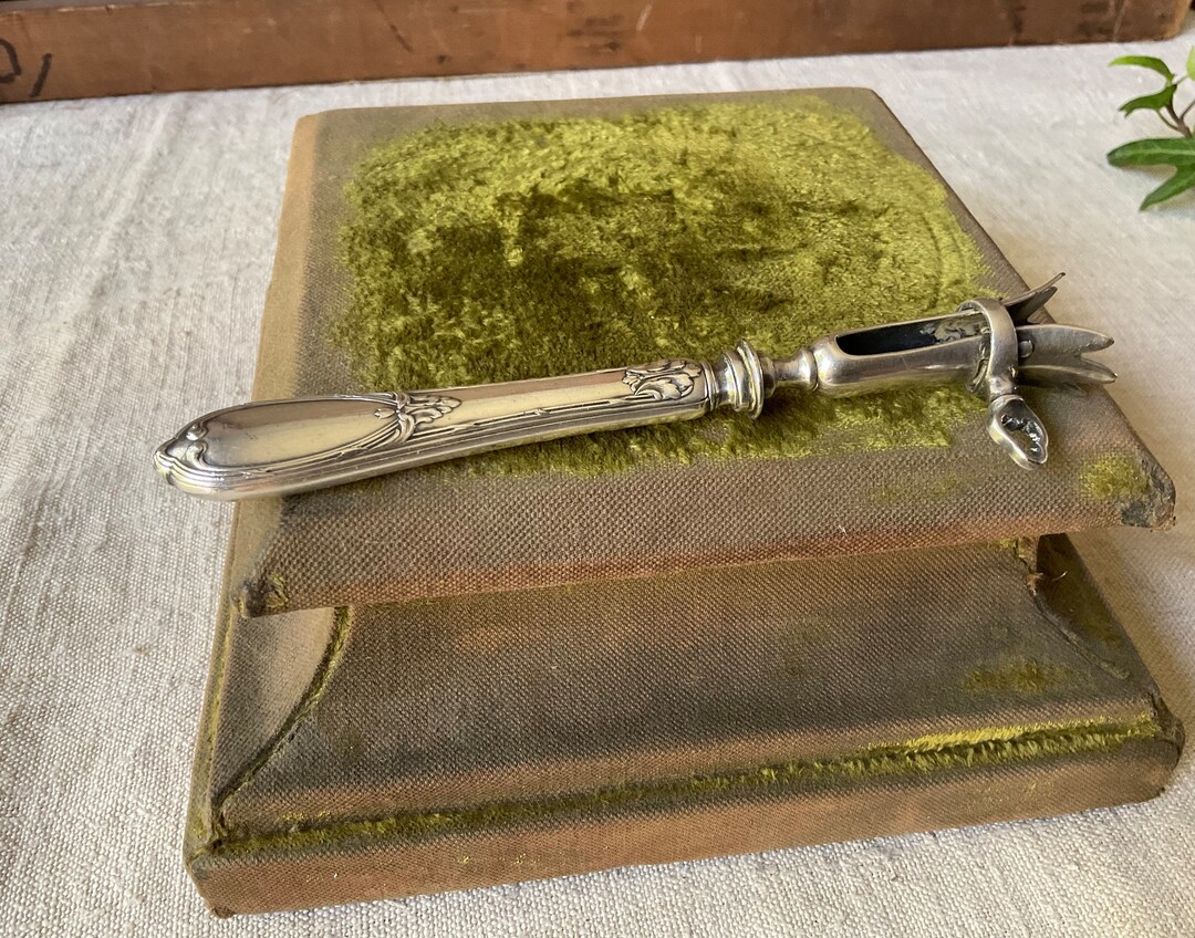 French Vintage Amazing Small Chop Handle, Silvered, 19th, Handmade - Etsy