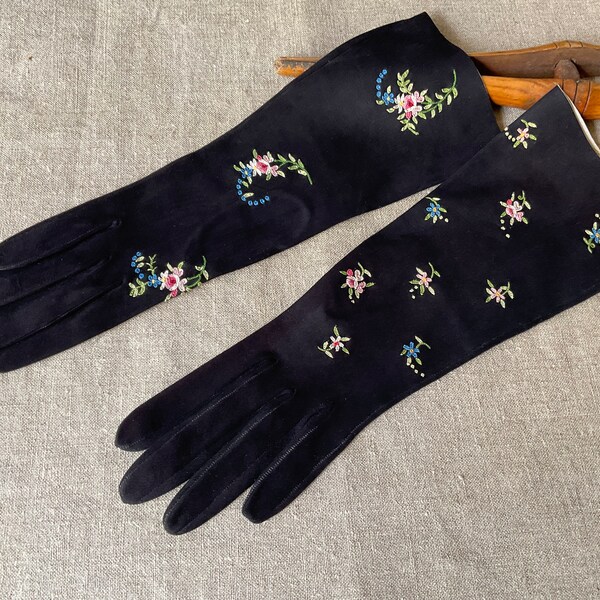 Embroidered Gloves - Etsy