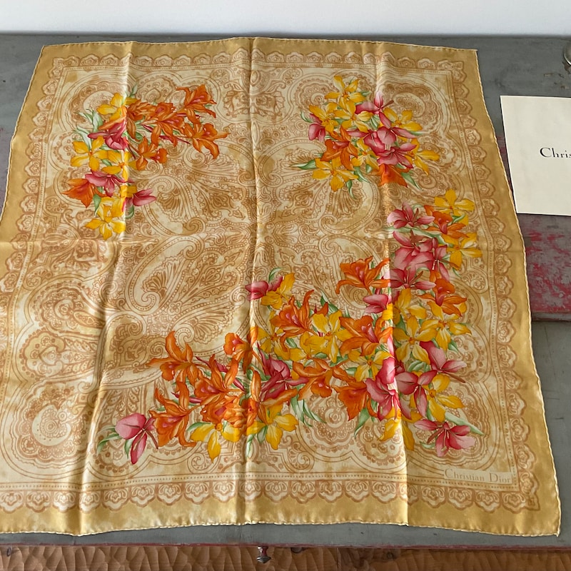 Silk Scarf Vintage - Etsy