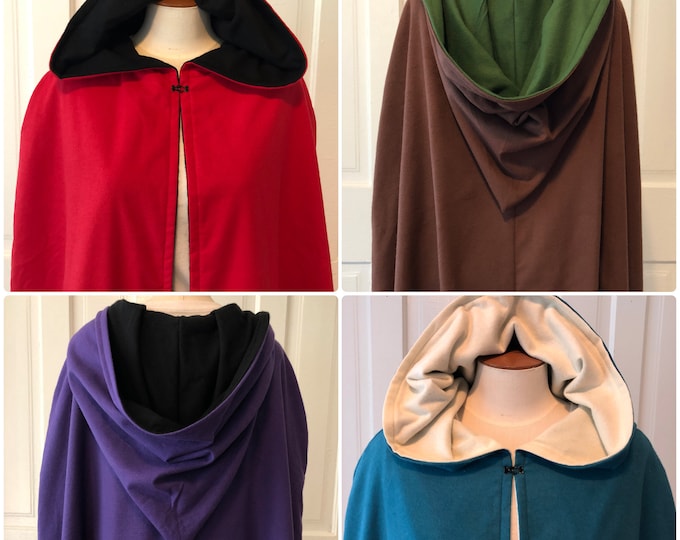 Reversible Cloak, Flannel, Hooded - Choose Your Colors - Etsy