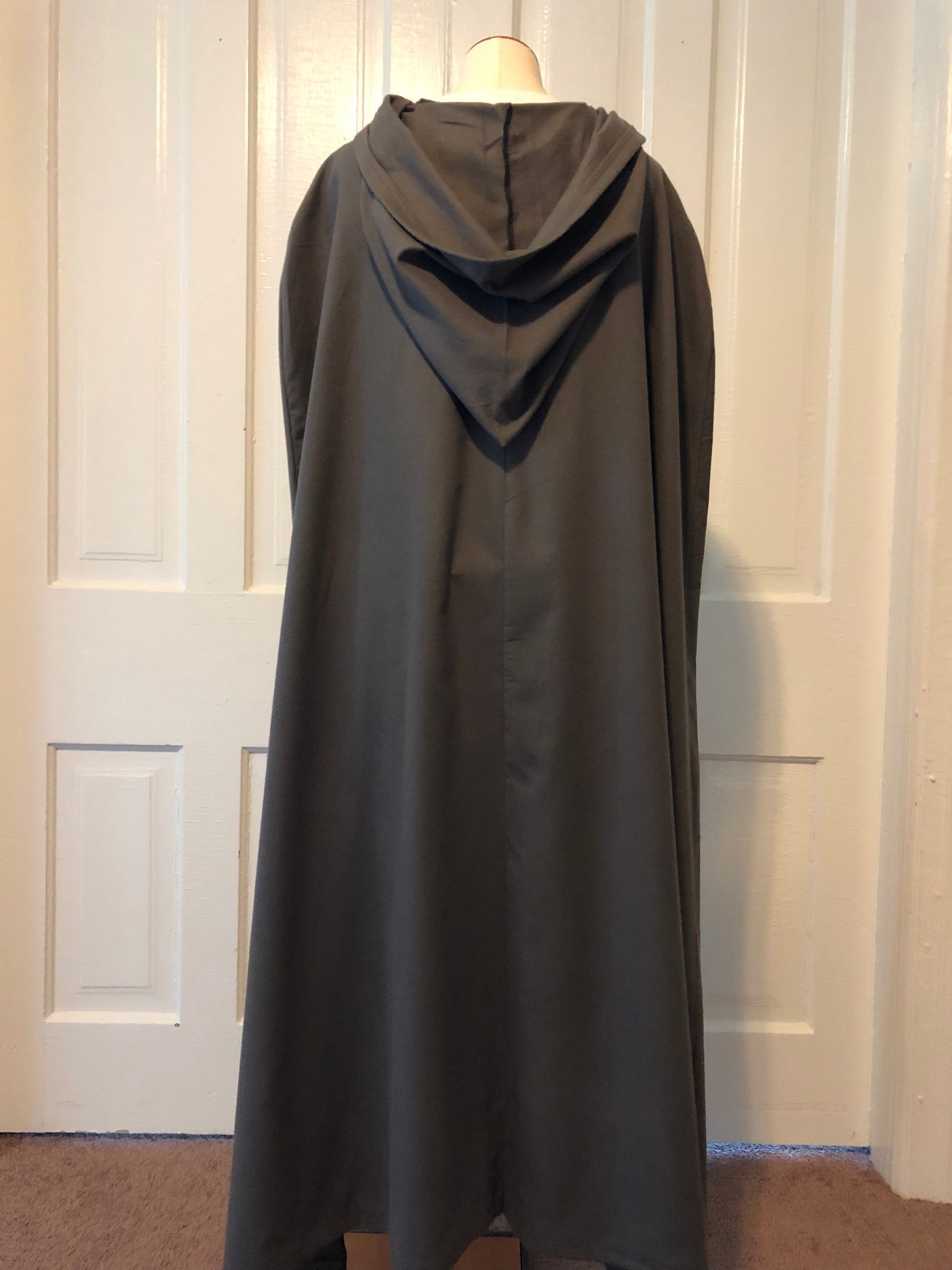 Dark Gray Flannel Cloak - Hooded - Etsy
