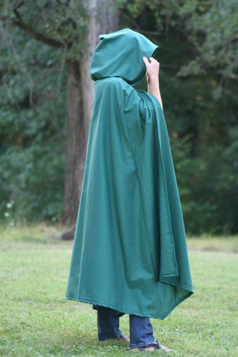 Dark Green Cloak Cotton Hooded Adult Size - Etsy