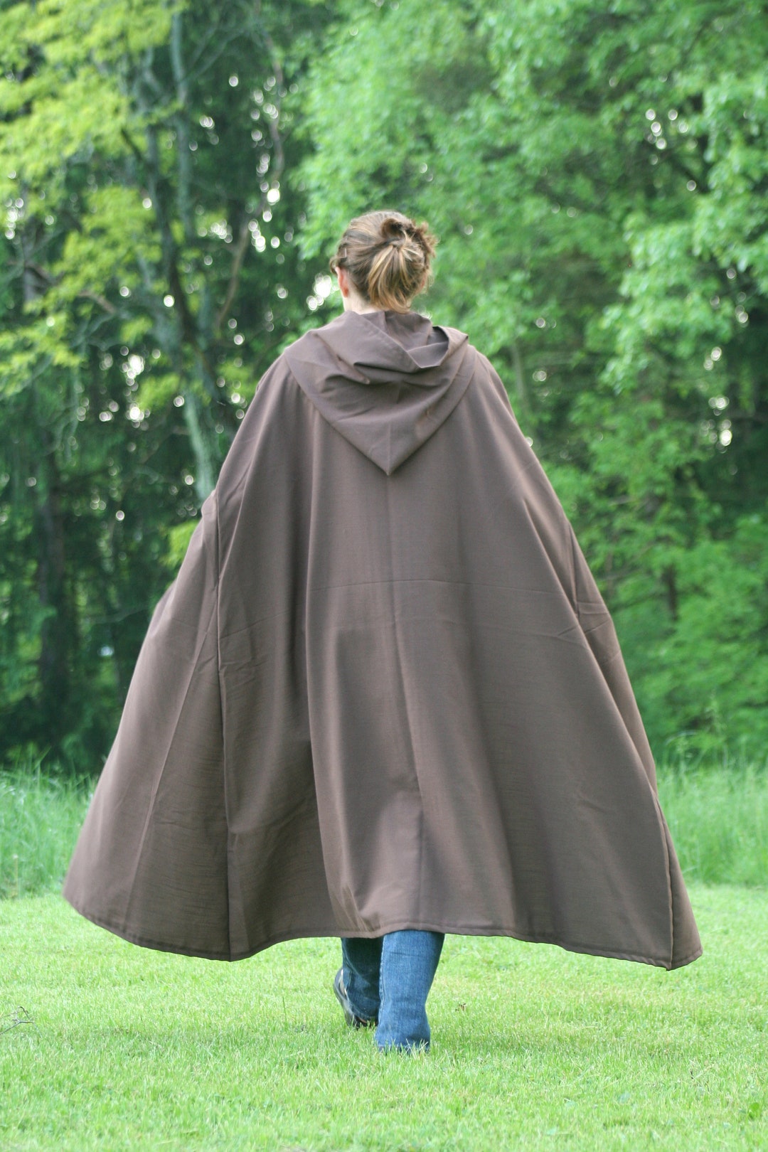 Brown Linen Cloak Hooded Medieval Renaissance Jedi - Etsy