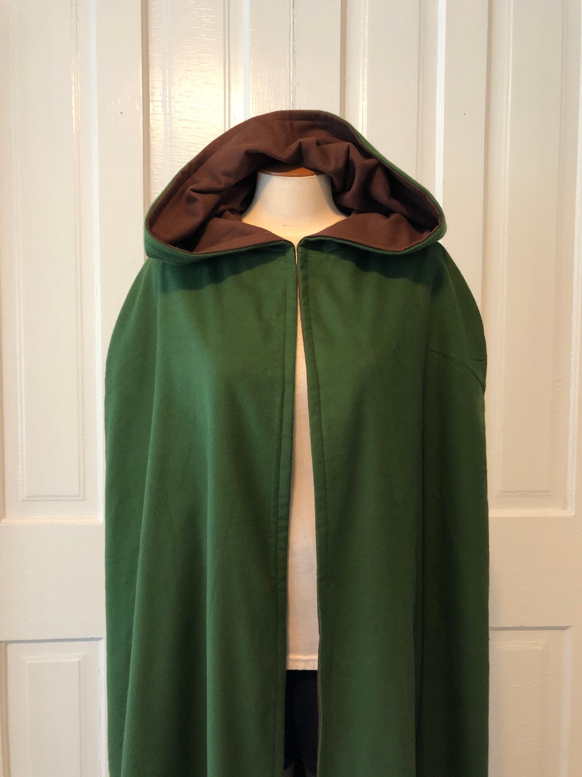 Brown/Green Reversible Hooded Cloak | Etsy