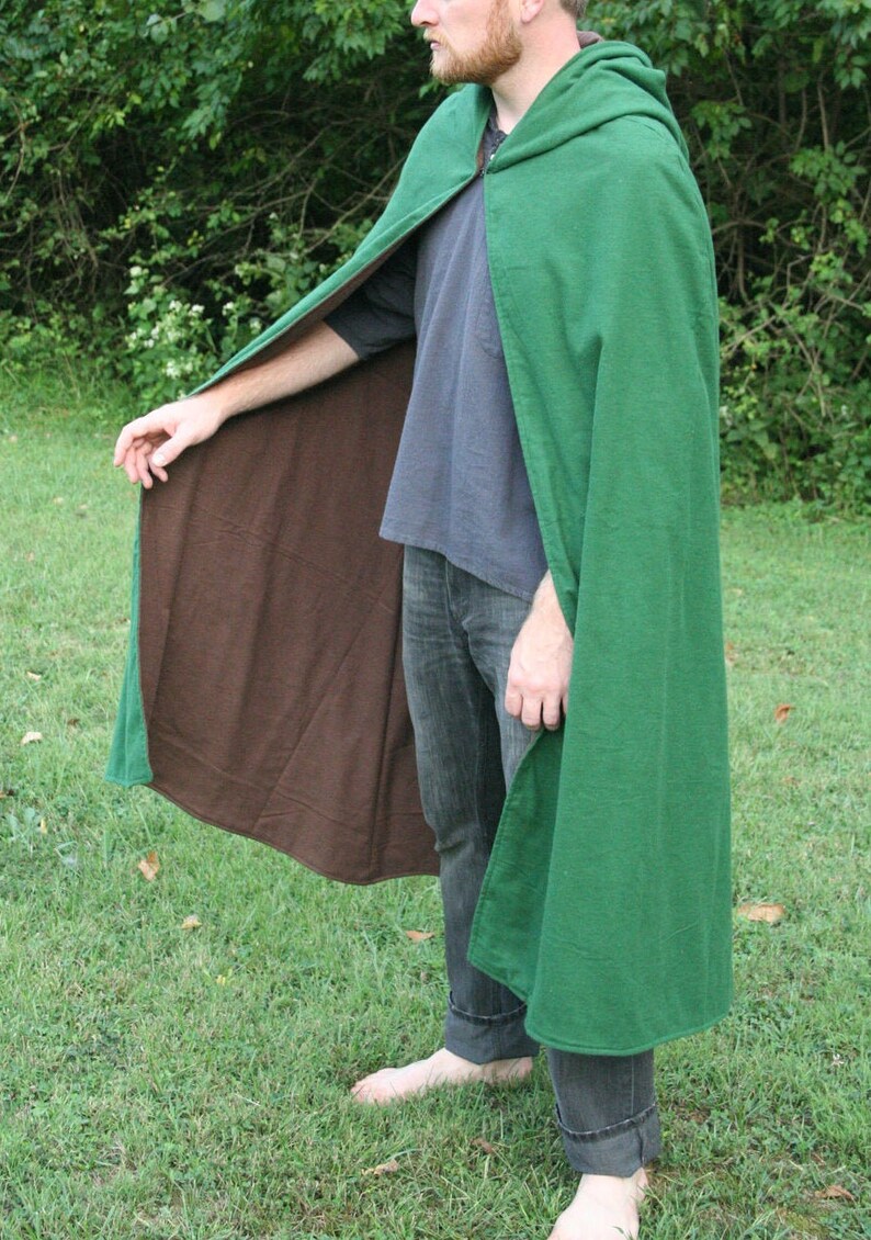 Brown/green Reversible Hooded Cloak - Etsy