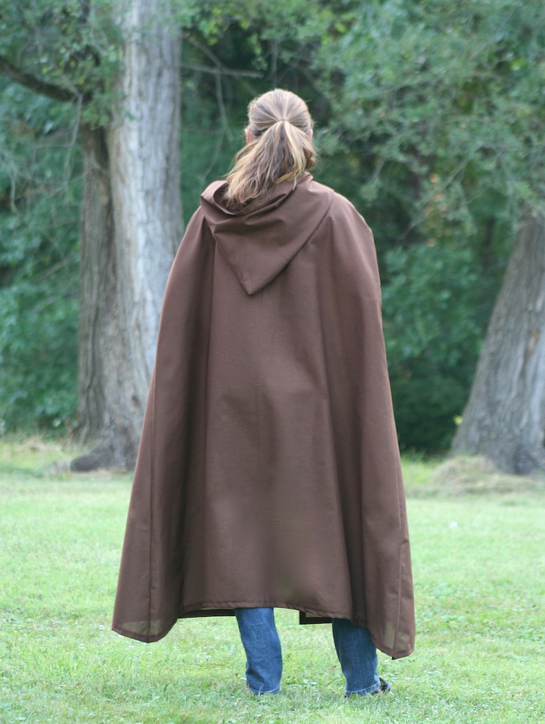 Dark Brown Cloak Cotton Hooded - Etsy