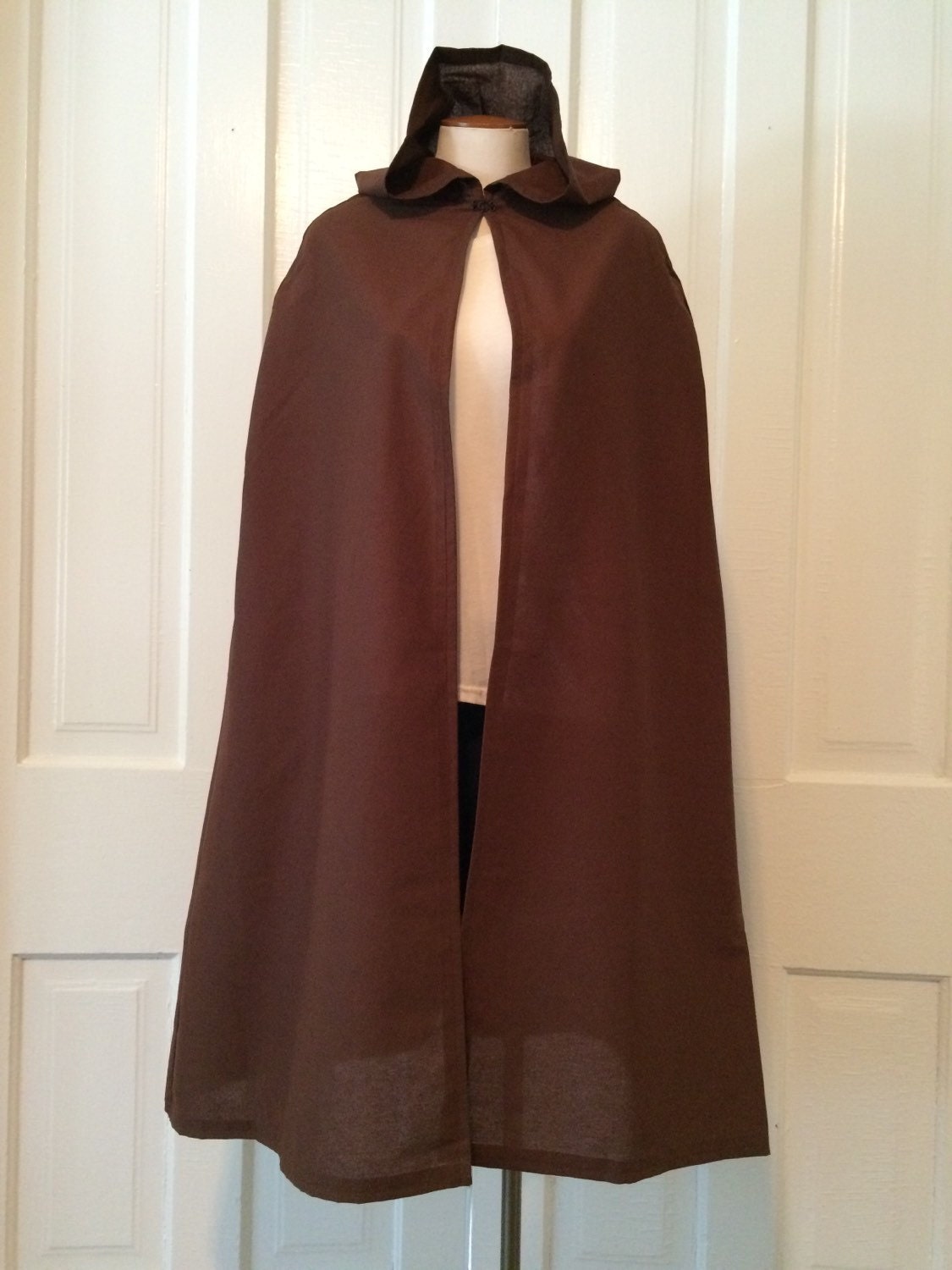 Dark Brown Youth Cloak Hooded Cotton - Etsy