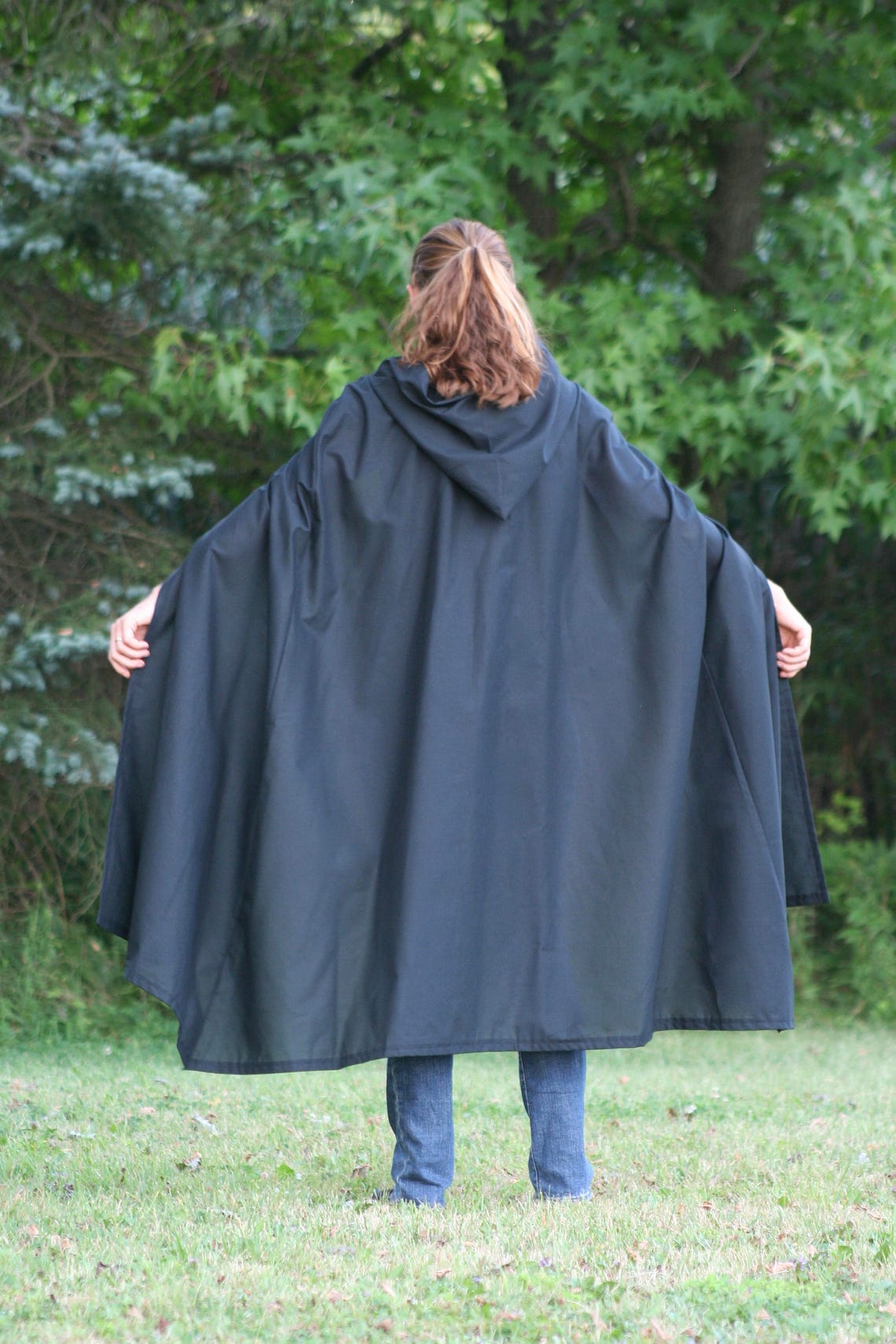 Black Cloak Cotton Hooded - Etsy UK