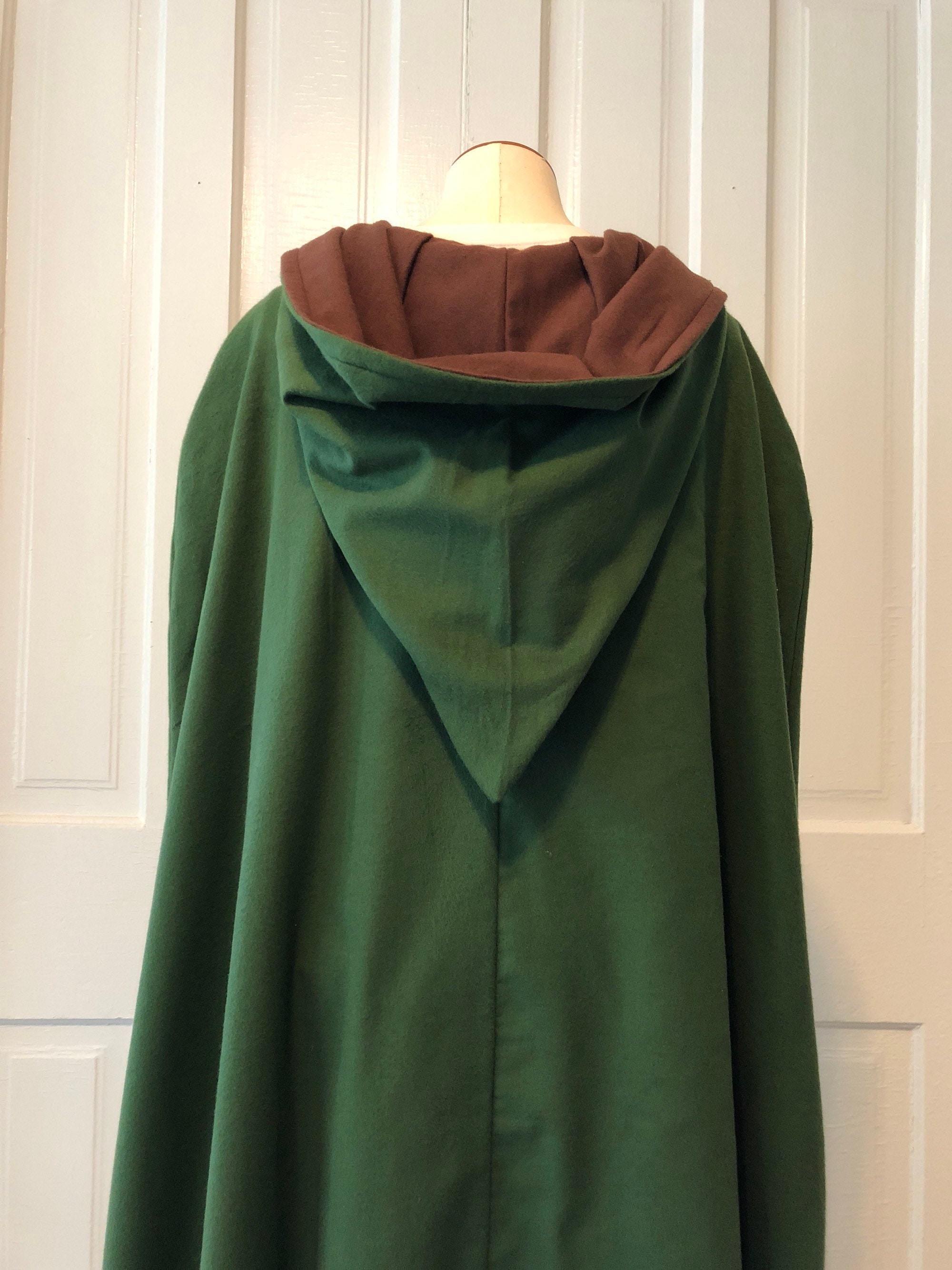 Brown/Green Reversible Hooded Cloak | Etsy