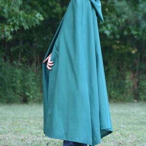 Dark Green Cloak - Cotton, Hooded, Adult Size - Etsy