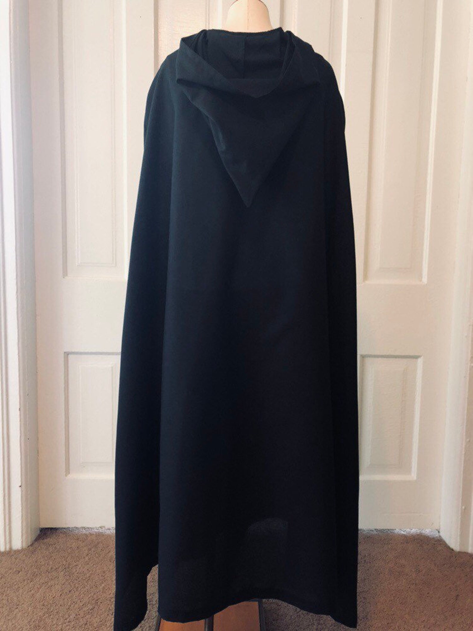 Black Cloak - Cotton, Hooded - Etsy