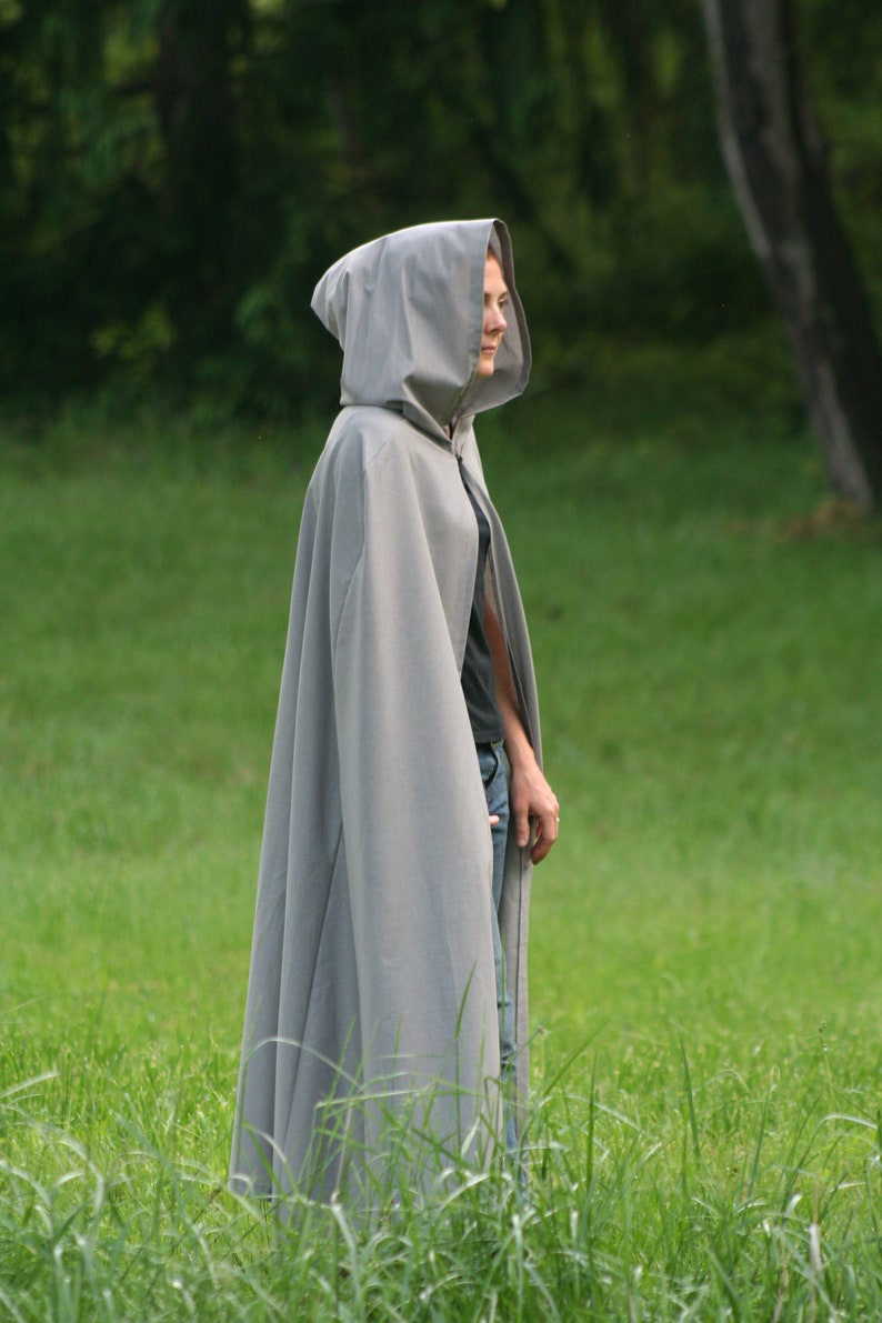 Gray Cloak - Cotton, Hooded - Etsy
