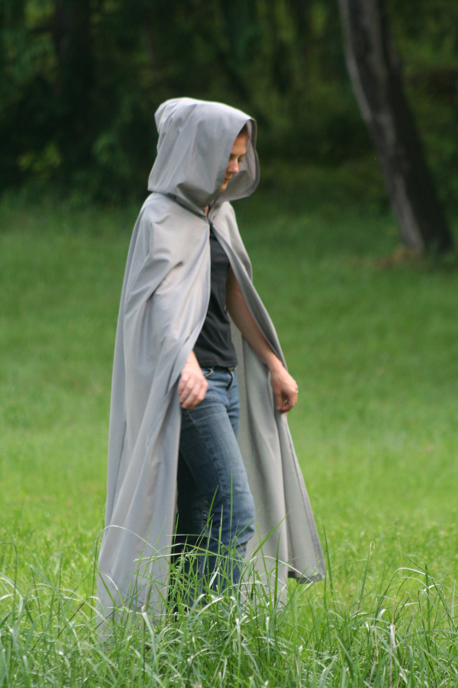 Gray Cloak Cotton Hooded | Etsy