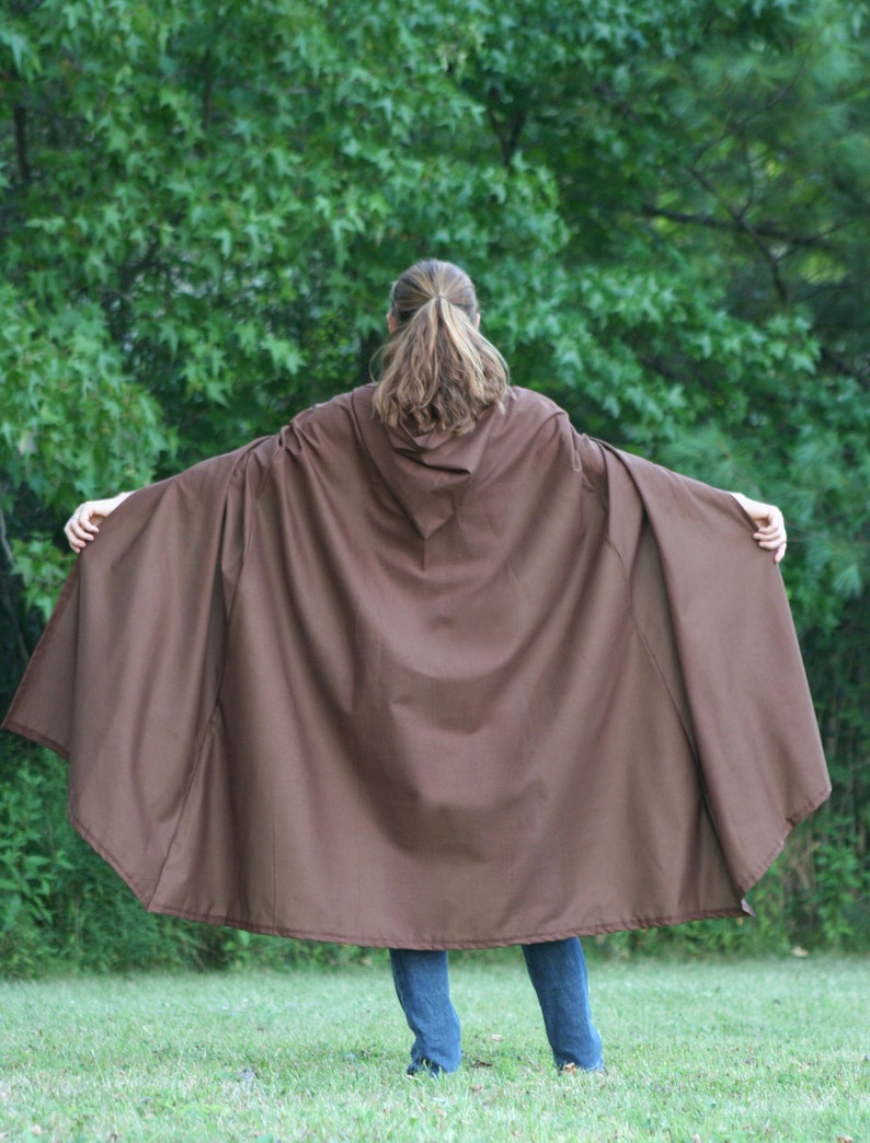 Dark Brown Cloak - Cotton, Hooded - Etsy