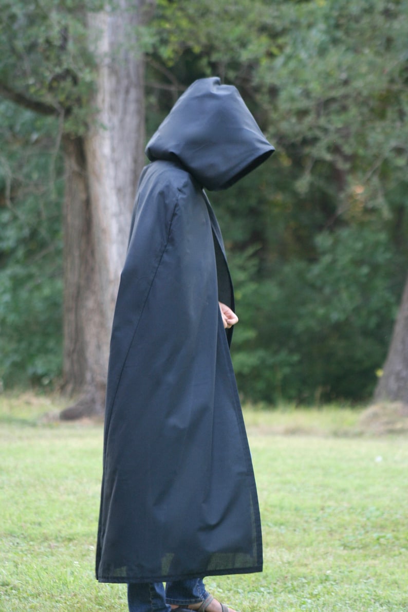 Black Cloak - Cotton, Hooded - Etsy