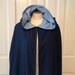 Navy/light Blue Reversible Hooded Cloak Flannel - Etsy