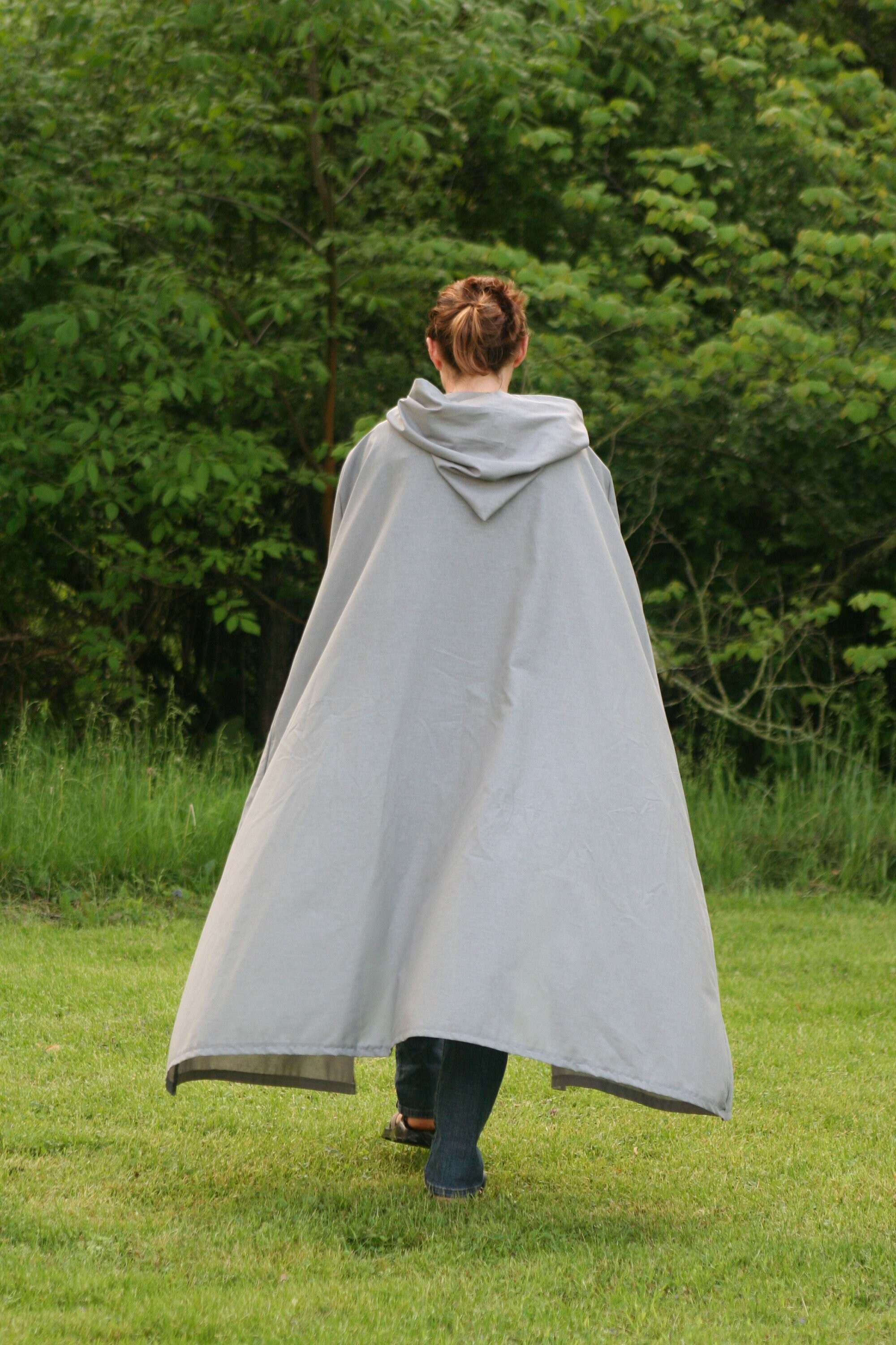 Gray Cloak - Cotton, Hooded - Etsy