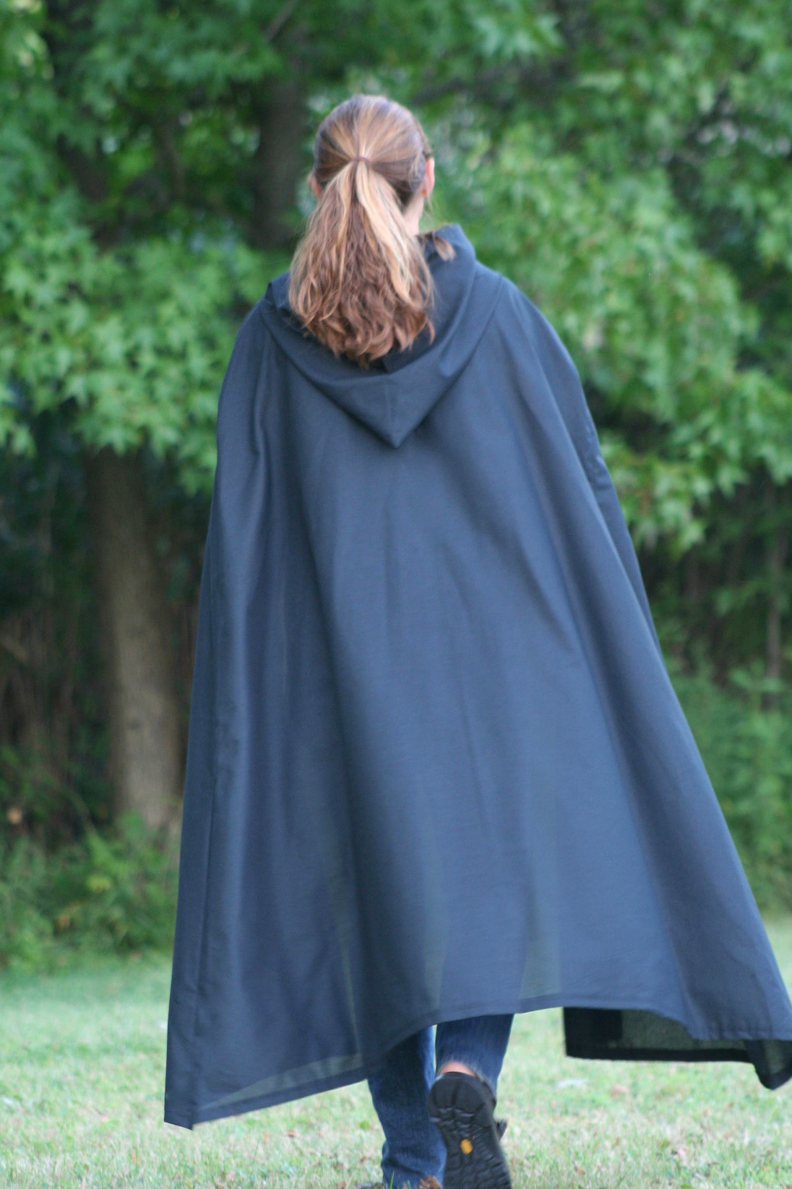 Black Cloak - Cotton, Hooded - Etsy UK
