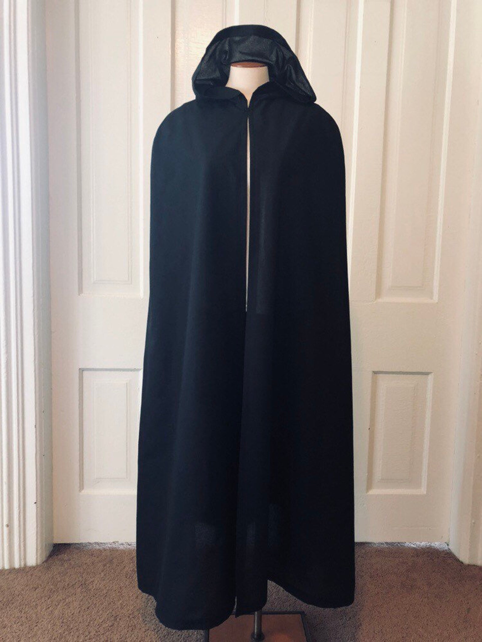 Black Cloak - Cotton, Hooded - Etsy
