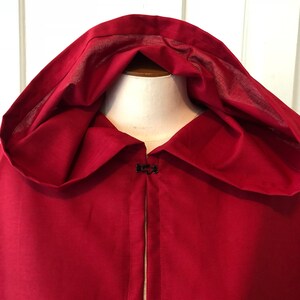 Red Cloak - Cotton, Hooded - Etsy