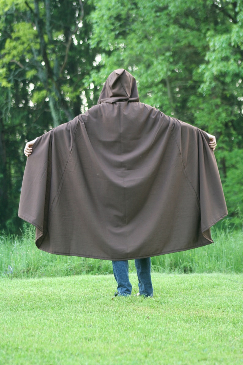 Brown Linen Cloak Hooded Medieval Renaissance Jedi - Etsy