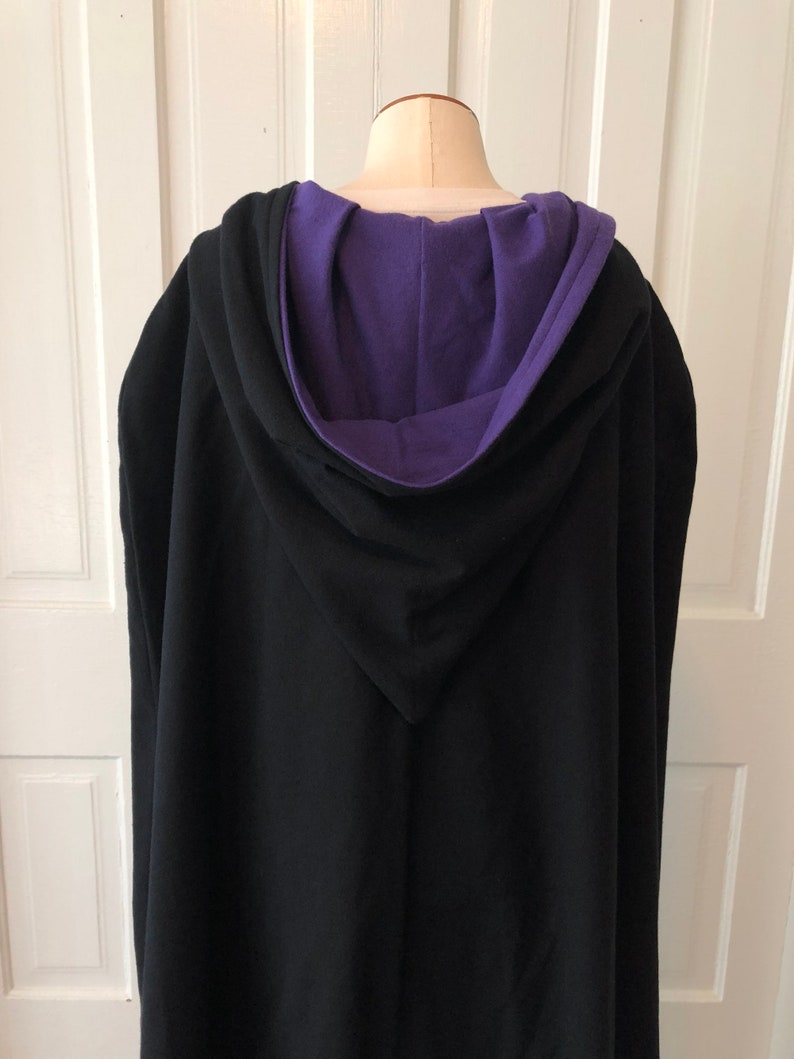 Black/purple Reversible Hooded Cloak - Etsy