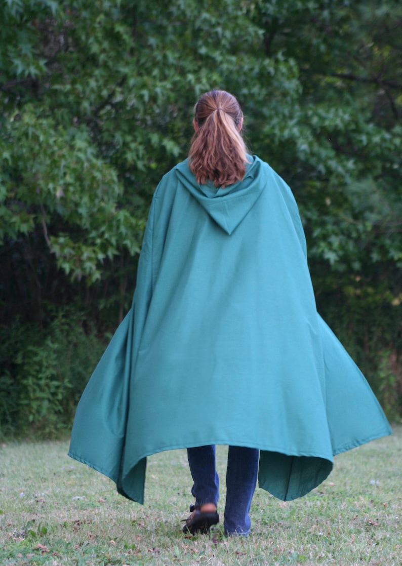 Dark Green Cloak Cotton Hooded Adult Size - Etsy