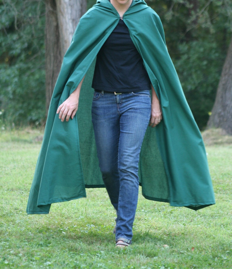 Dark Green Cloak Cotton Hooded Adult Size - Etsy