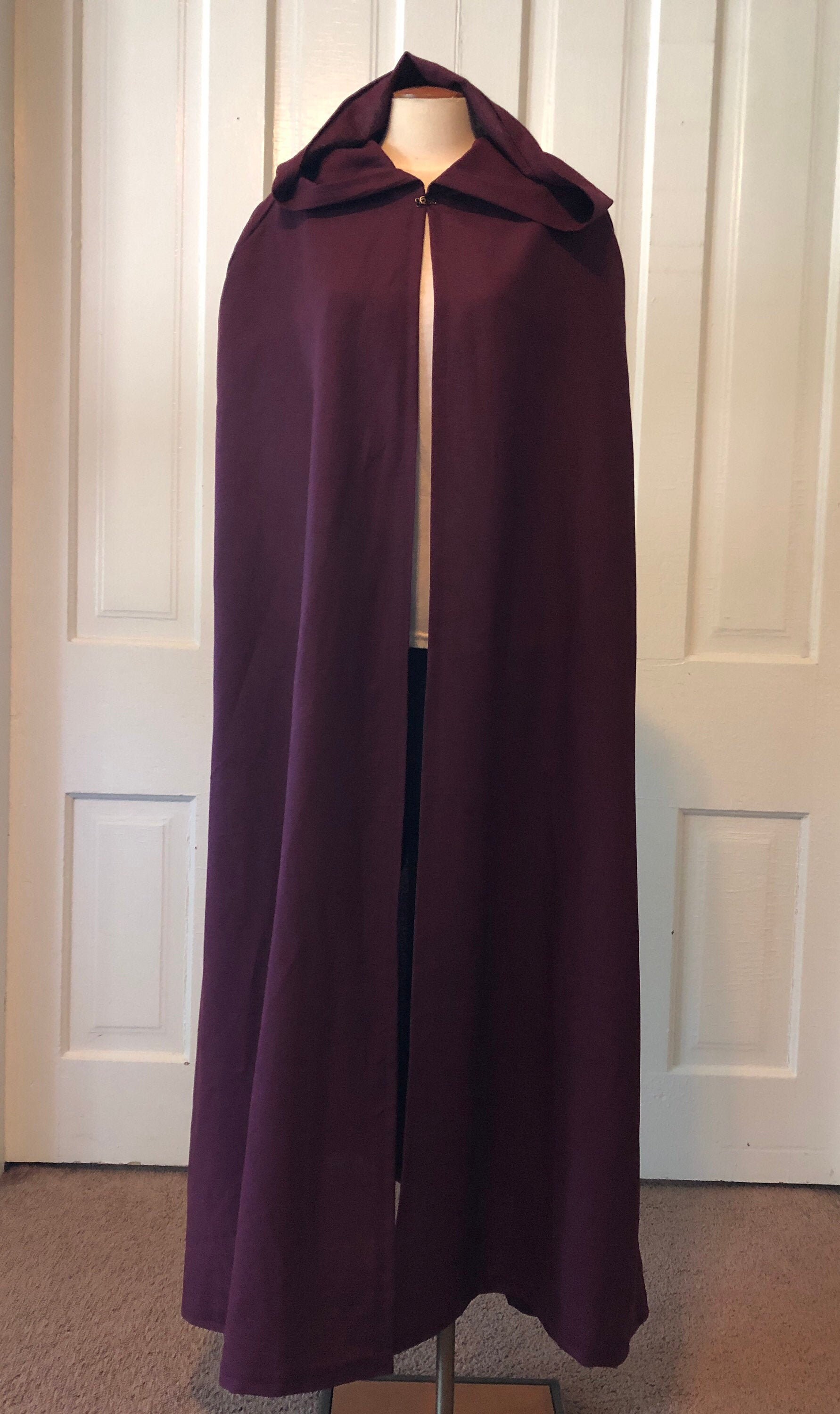 Dark Purple Linen Cloak | Etsy