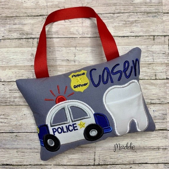 Police Tooth Fairy Pillow Boys Tooth Fairy Pillow Boy Tooth | Etsy