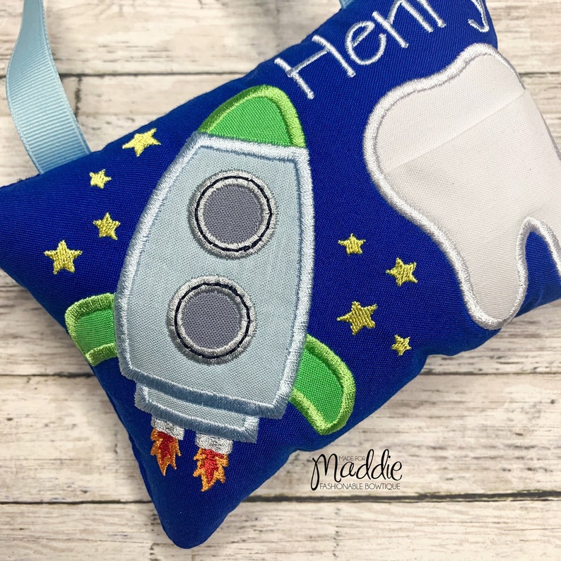 Rocket Tooth Fairy Pillow, Boys Tooth Fairy Pillow, Boy Tooth Pillow ...