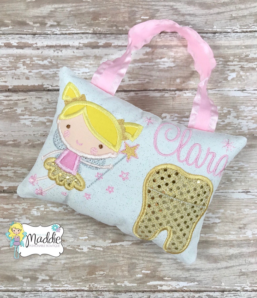 Tooth Fairy Pillow, Girls Tooth Fairy Pillow, Tooth Pillow, Girl Tooth ...