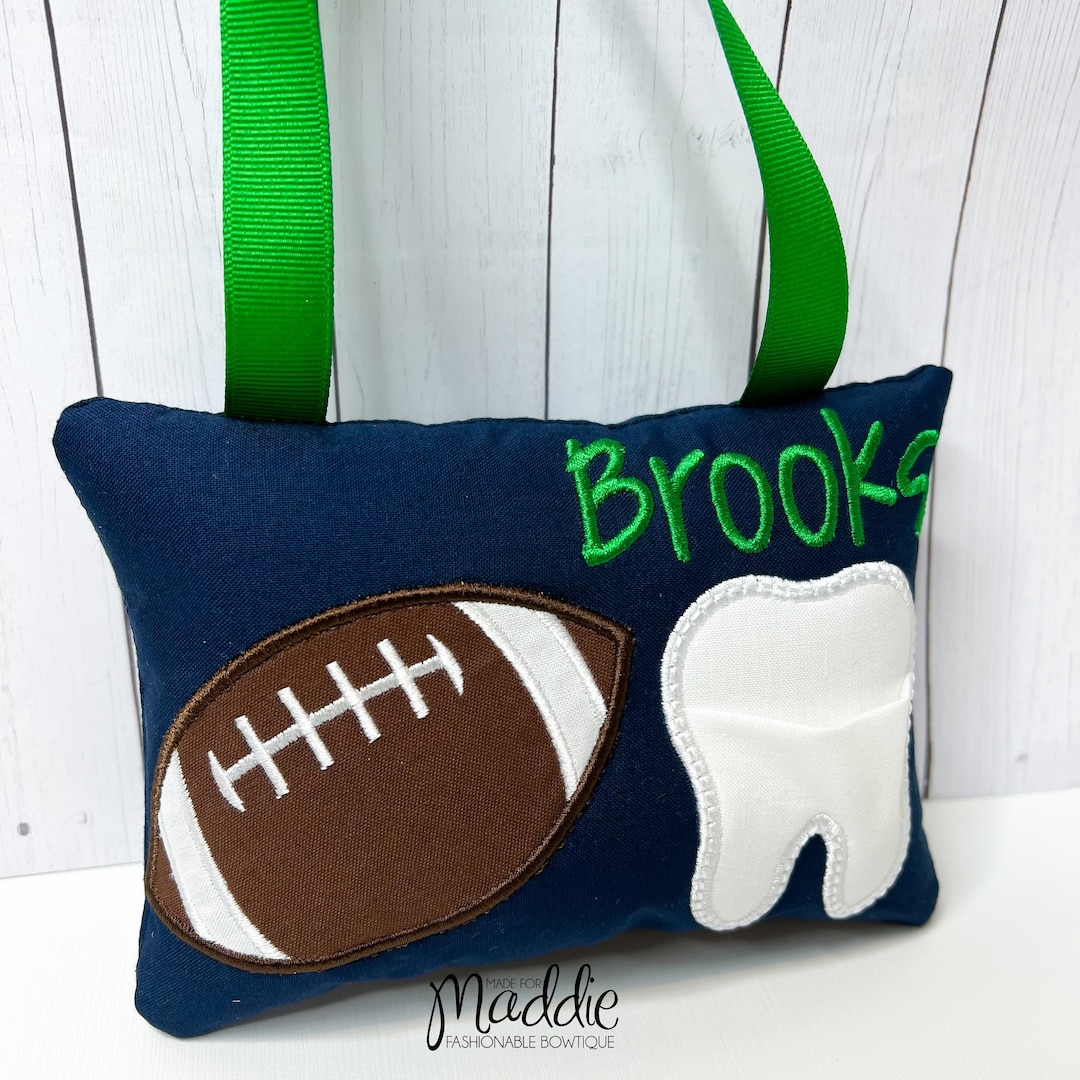 Football Tooth Fairy Pillow, Sports Tooth Fairy Pillow, Personalized ...