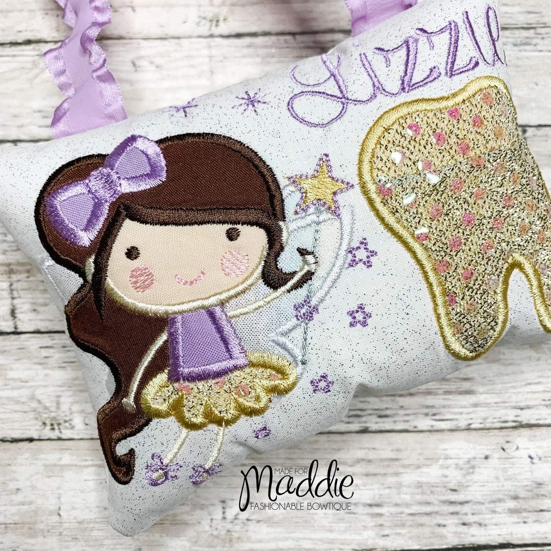 Purple Tooth Fairy Pillow, Girls Tooth Pillow, Gold Tooth Fairy Pillow ...