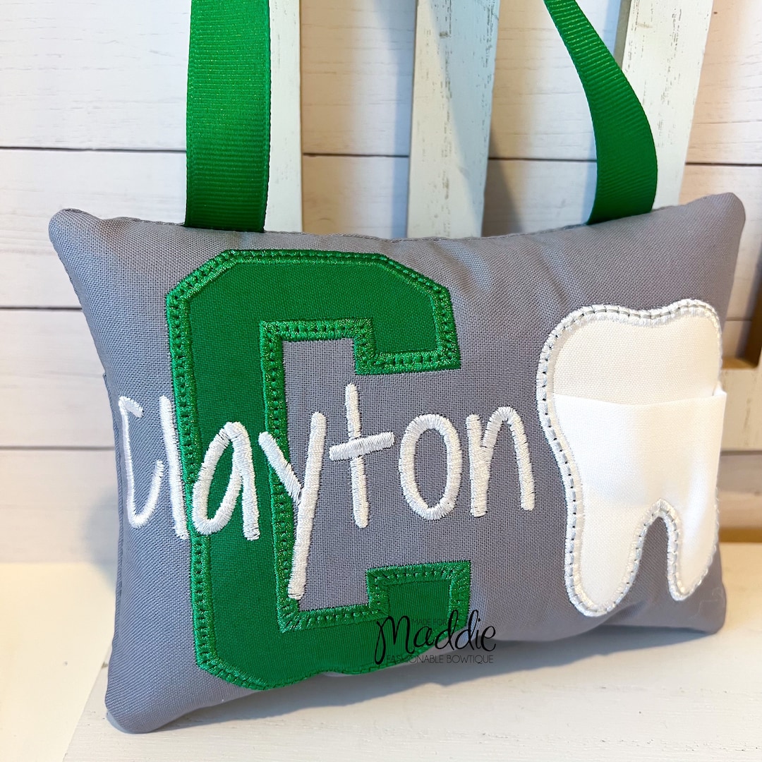 Boys Tooth Fairy Pillow, Boy Tooth Pillow, Embroidered Tooth Pillow ...