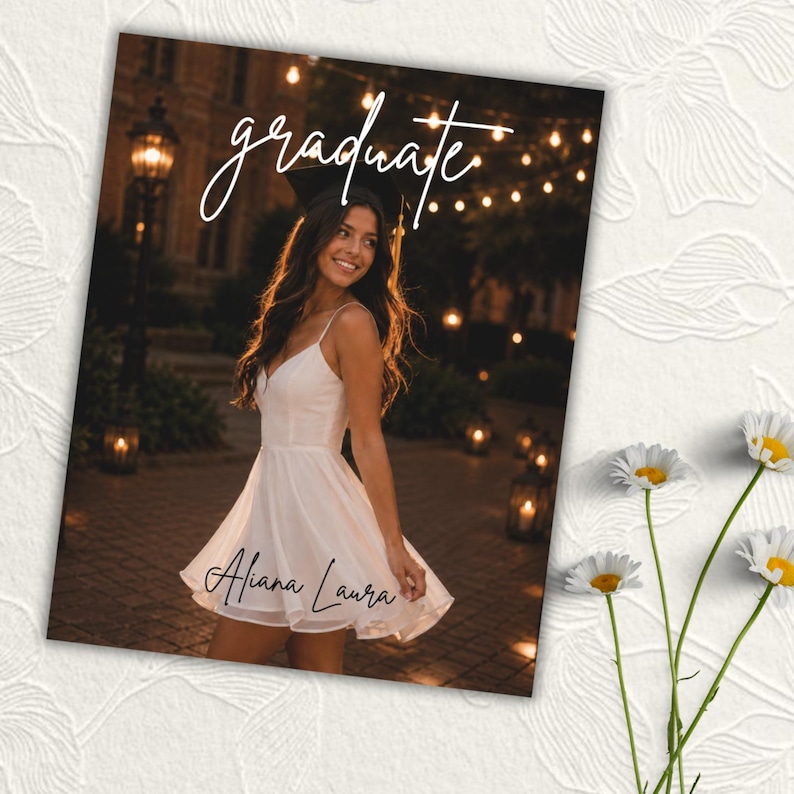 Editable Graduation Invitation Template, Class of 2026 Photo Grad ...