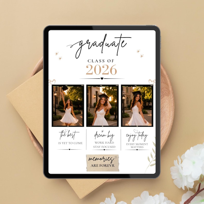 Editable Graduation Invitation Template, Class of 2026 Photo Grad ...
