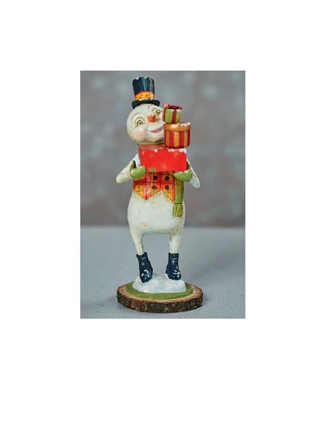 Christmas Snowman greetings and Gifts Figure Folk Artist Jorge De Rojas ...