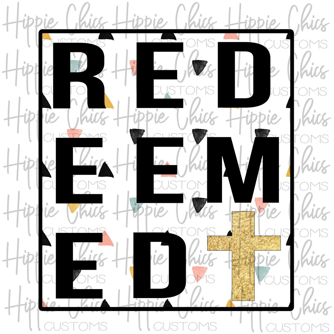 Redeemed Cross PNG File, Digital Design, Sublimation Design, Digital ...