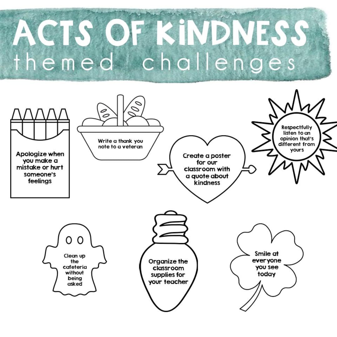 Acts of Kindness Challenge for Kids - Full Year Bundle - Etsy