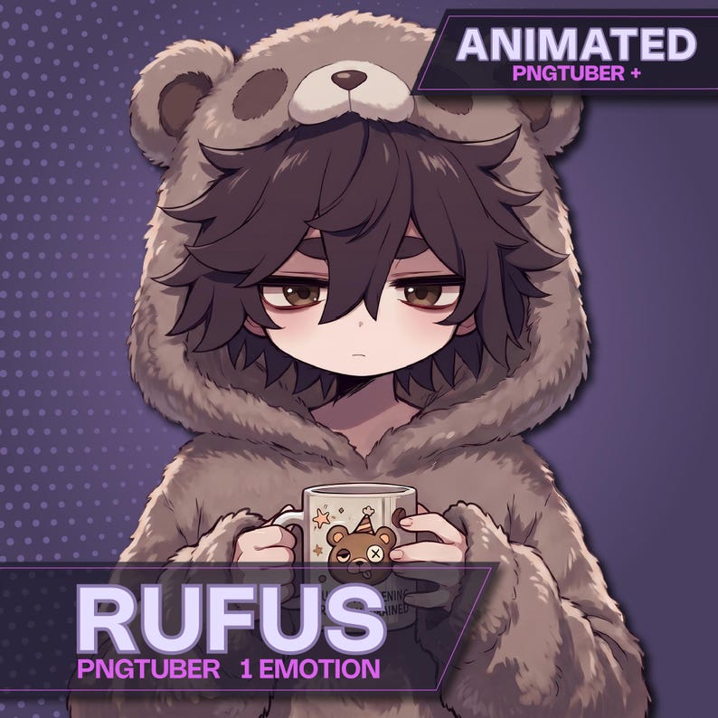 Cozy Bear Animated Pngtuber Plus Model, PNG Tuber for OBS Twitch Stream ...