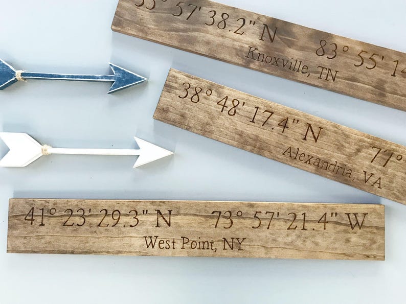 Coordinates Sign Location Sign City Sign GPS Wedding Sign | Etsy