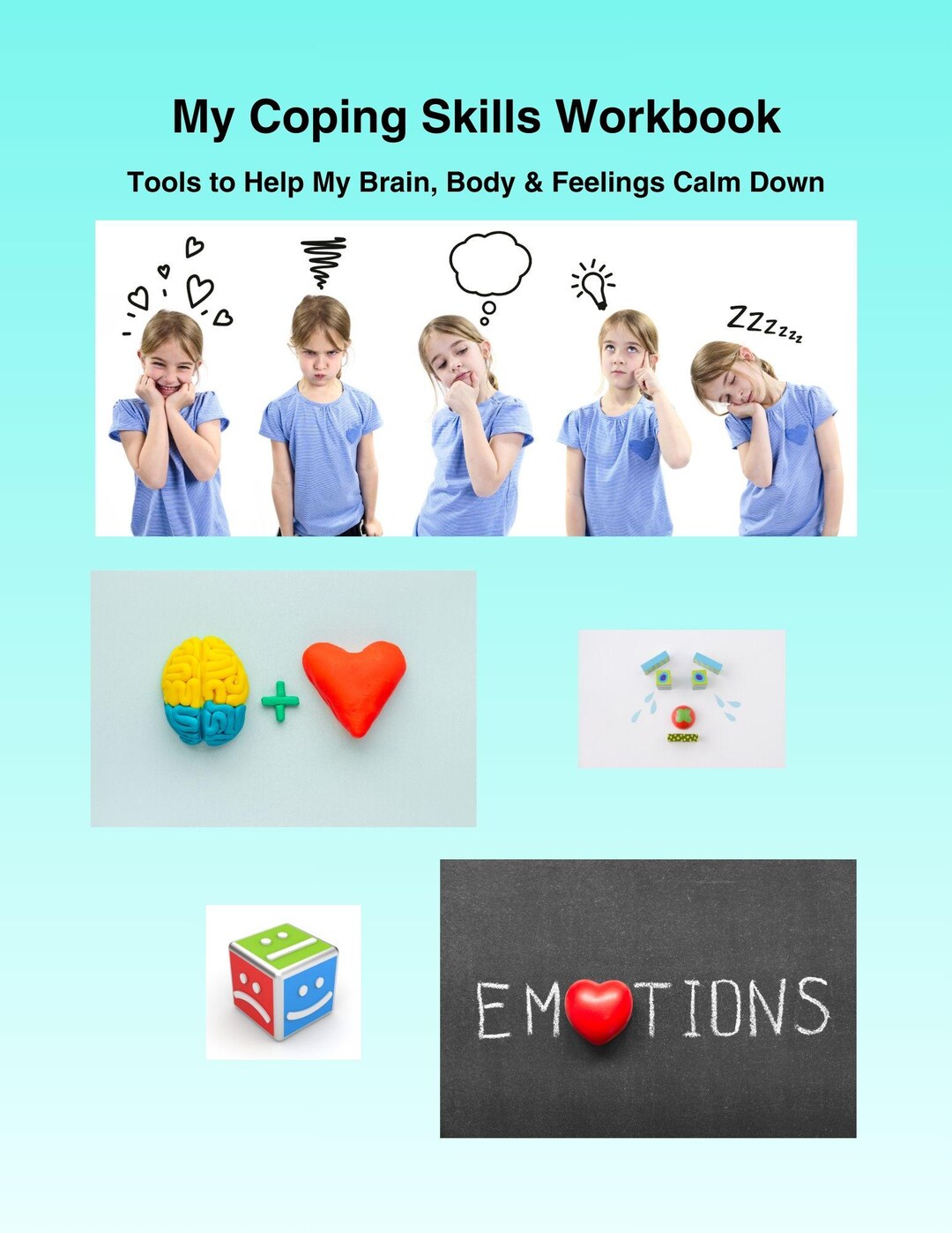 Calm Down Kit: My Coping Skills Workbook and Emotional Regulation Cards ...