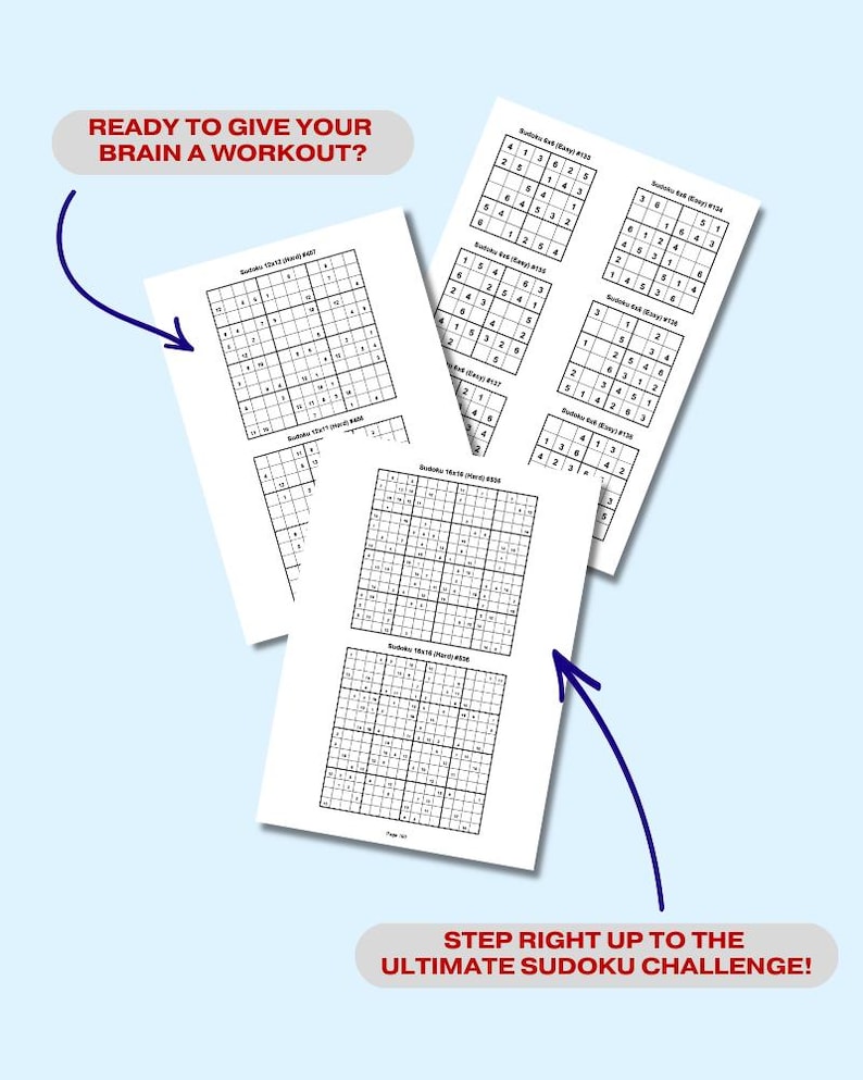 Printable Sudoku Puzzle Bundle | 500+ Puzzles, Multiple Sizes (digital ...