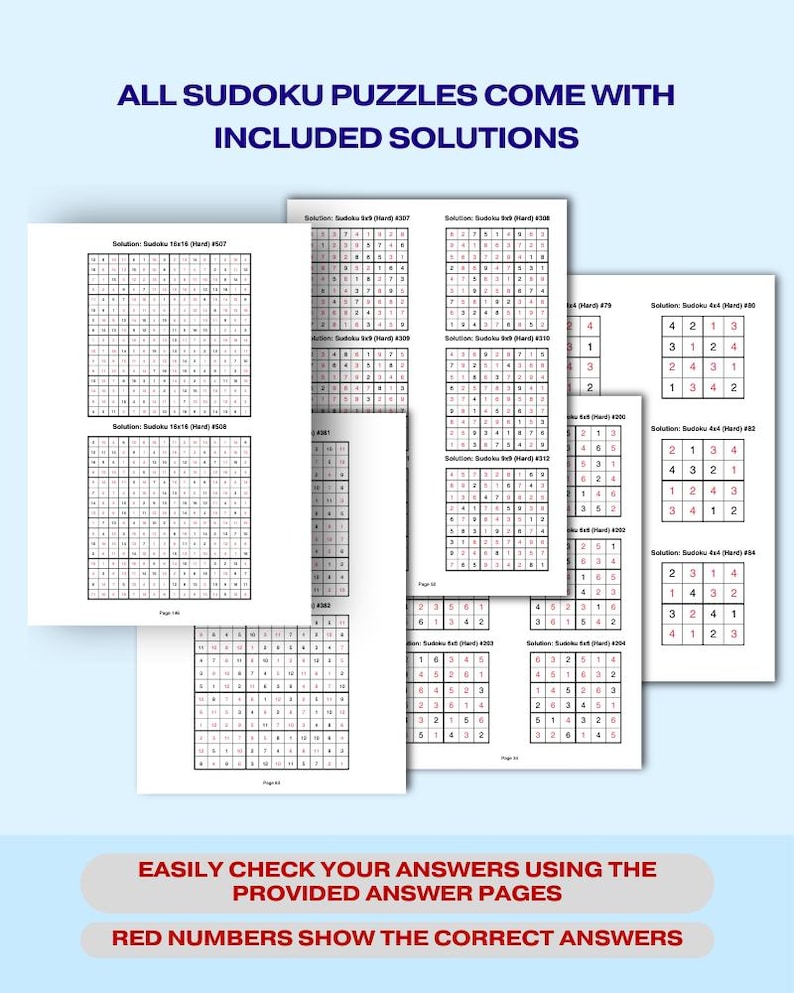 Printable Sudoku Puzzle Bundle | 500+ Puzzles, Multiple Sizes (digital ...
