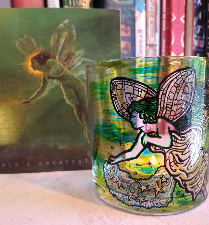 Green Fairy Candle Jar | Unique Enchanting Gift | Upcycled Glass ...