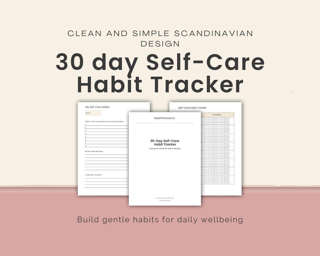 30-day Self-care Habit Tracker – Minimalist Wellness Planner (instant ...