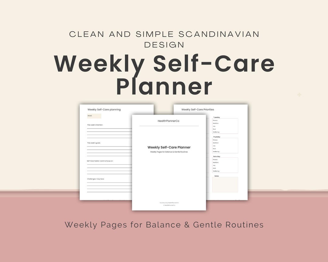Weekly Self-care Planner Printable – Minimalist Wellness Planner ...